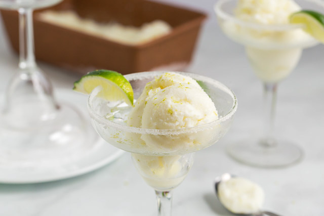 Frozen Margarita Lime Sherbet Recipe | Around My Family Table