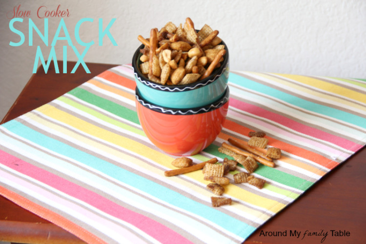 Slow Cooker Snack Mix - Around My Family Table