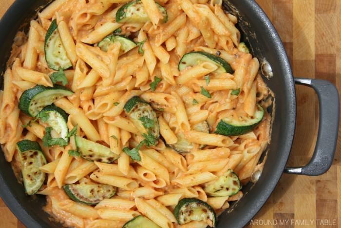 Baked Pasta with Sriracha Cream Sauce - Around My Family Table